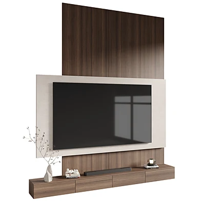 TV Wall set Shelf Wall Panel Decor - TV Wall - 3D model