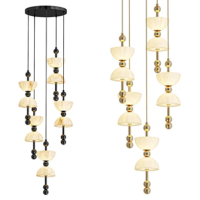Duo Alabaster Pendant Lamp 2 heads - Pendant light - 3D model