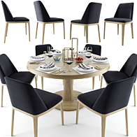 Poliform Concorde desk + chair Grace - Table + Chair - 3D model
