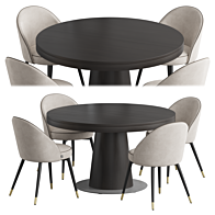 BoConcept Granada 182 / 130cm and Lausanne - Table + Chair - 3D model