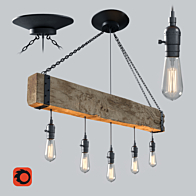 Rectangle Vintage Pendant Lights For Indoor - Pendant light - 3D model