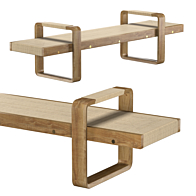 One piece wood bench Mike Jarvi - Other - 3D model