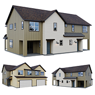 Low Poly American House 01 - Building - 3D model