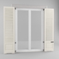Doors with triple window shutters - Windows - 3D model