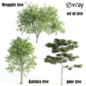 set of tree013 vray - Tree - 3D model