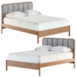 Wes Twin Upholstered Wood Bed 02 - Bed - 3D model