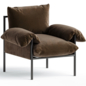 Metal & Velvet Lounge Chair Chocolate - Arm chair - 3D model