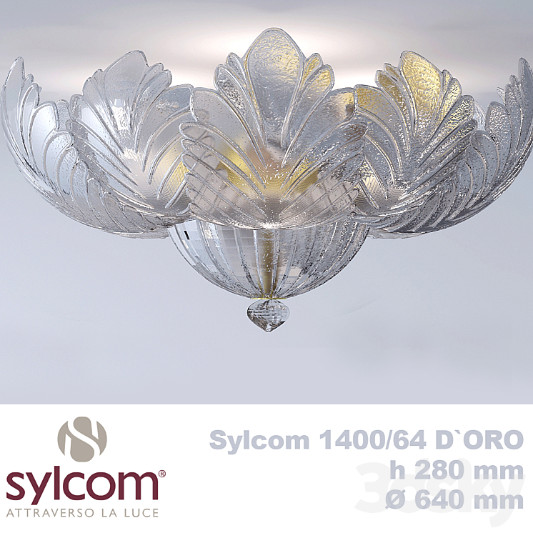 Sylcom 1400/64 D ORO - Ceiling lamp - 3D model