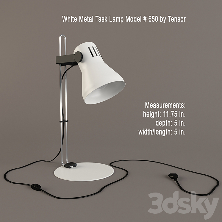 White Metal Task Lamp - Table lamp - 3D model