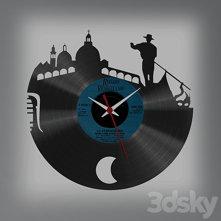 Clocks-vinyl disc - Watches & Clocks - 3D model