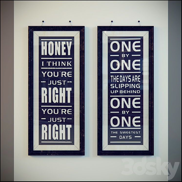KARE - Picture Frame Slogan Assorted - Frame - 3D model