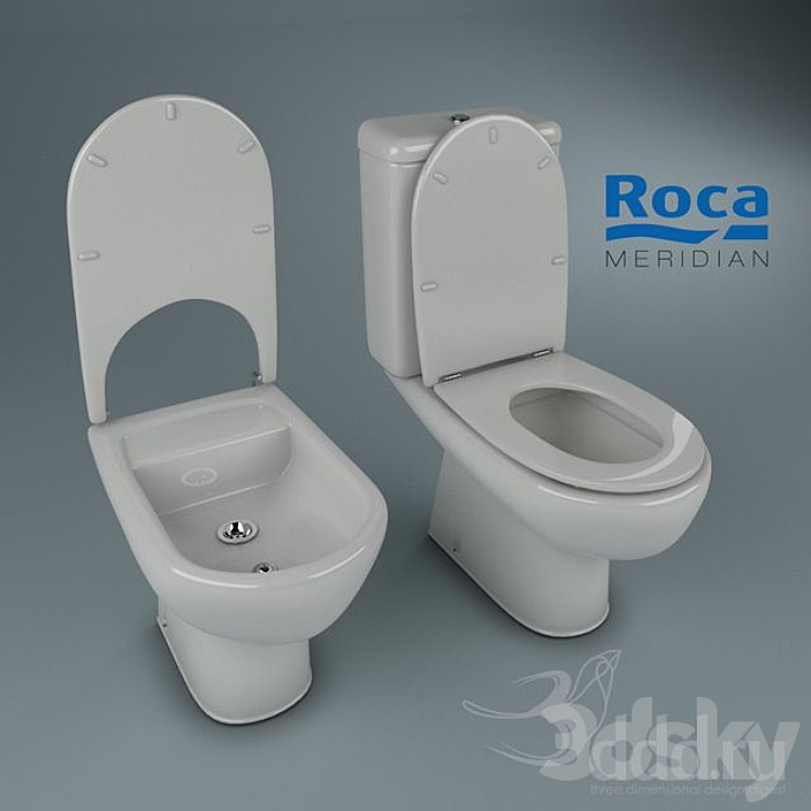 Roca / Meridian Set - Toilet and Bidet - 3D model
