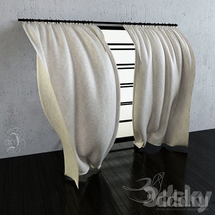 Curtain in the wind - Curtain - 3D model