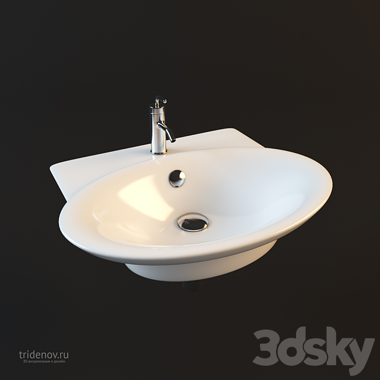 Jacob Delafon Presquile E4438 - Wash basin - 3D model
