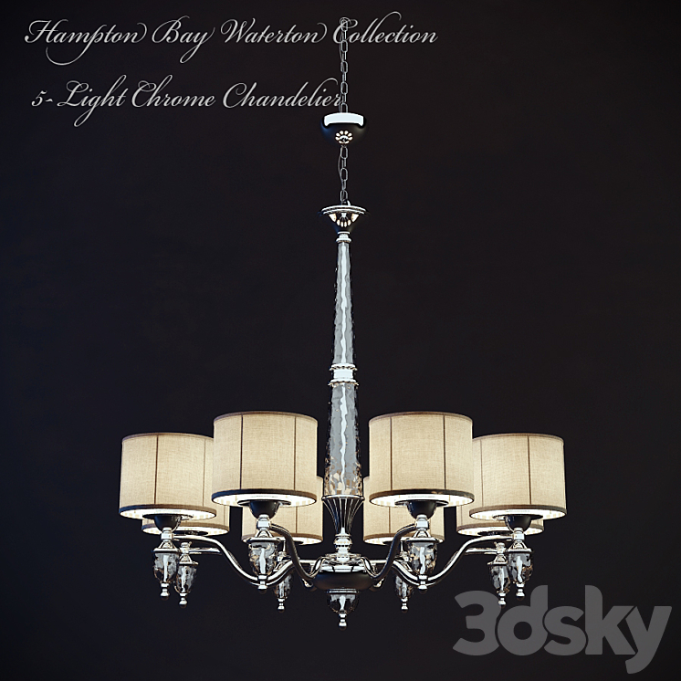 Hampton Bay Waterton Collection 5-Light Chrome Chandelier - Pendant ...