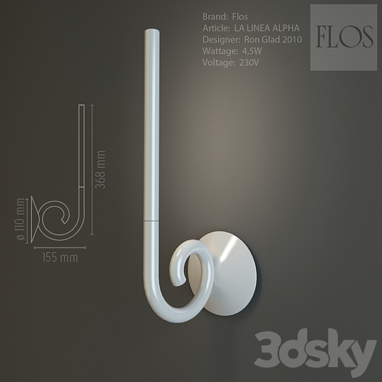 FLOS LA LINEA ALPHA - Wall light - 3D model
