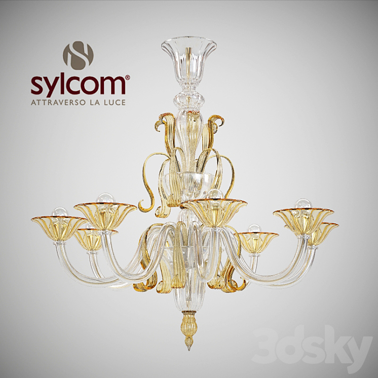 Sylcom 1425/8 D CR ORO - Pendant light - 3D model