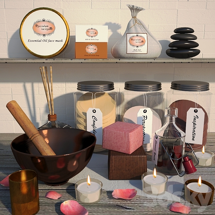 Spa set - Bathroom accessories - 3D model