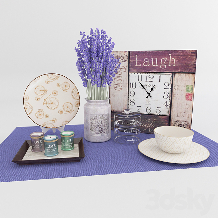 Decorative set "Lavender" - Other decorative objects - 3D model