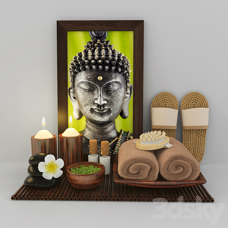 Decorative set for spa - Bathroom accessories - 3D model