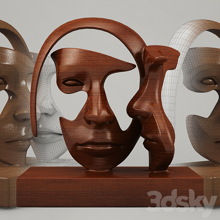 2 face - Sculpture - 3D model
