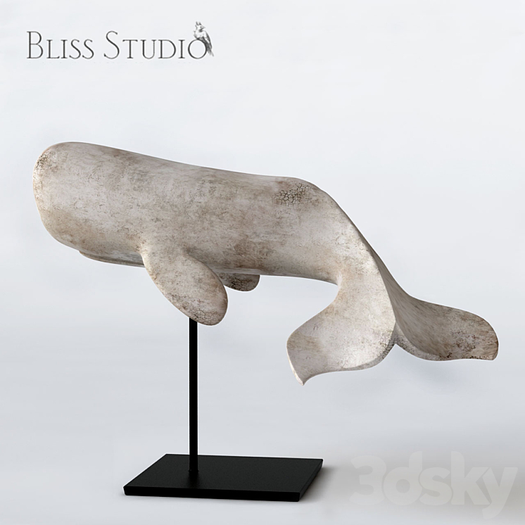 Bliss Studio White Whale on Stand - Other decorative objects - 3D model