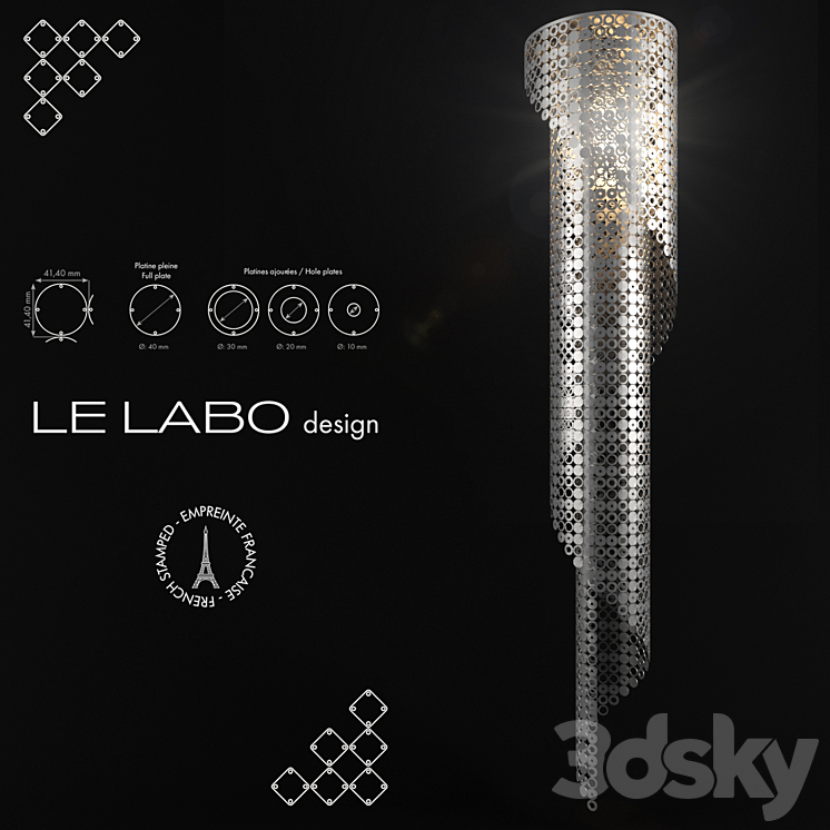 Lustre Spirale Bubble by Le Labo Design - Pendant light - 3D model