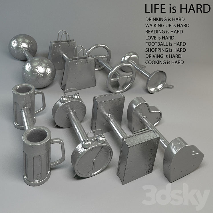 "LIFE is HARD" - Other decorative objects - 3D model