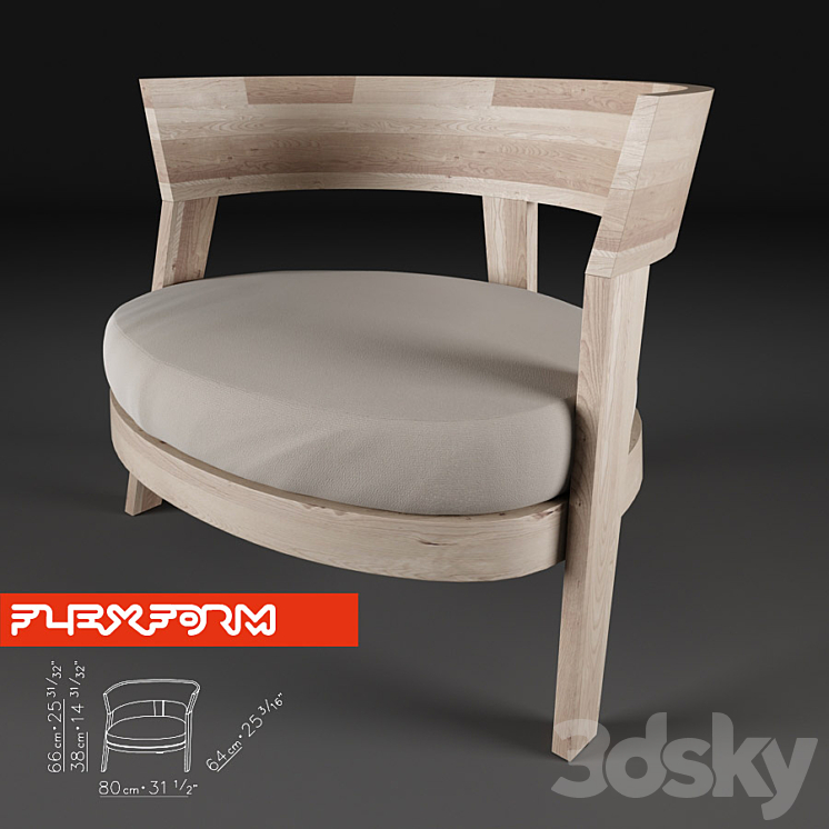 flexform abbracci - Arm chair - 3D model