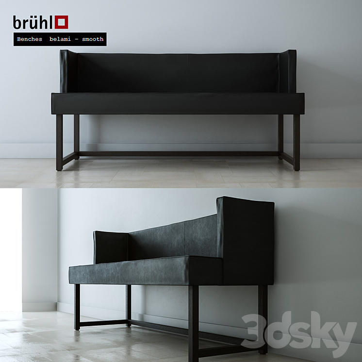 Bruehl - Bench Belami - Smooth - Other soft seating - 3D model
