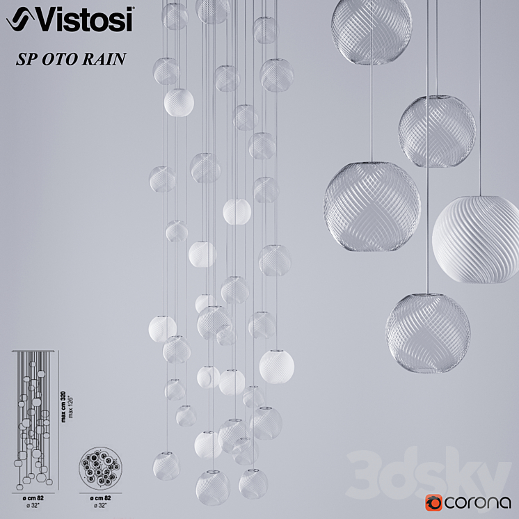 Vistosi OTO design by PIO AND TITO TOSO - Pendant light - 3D model