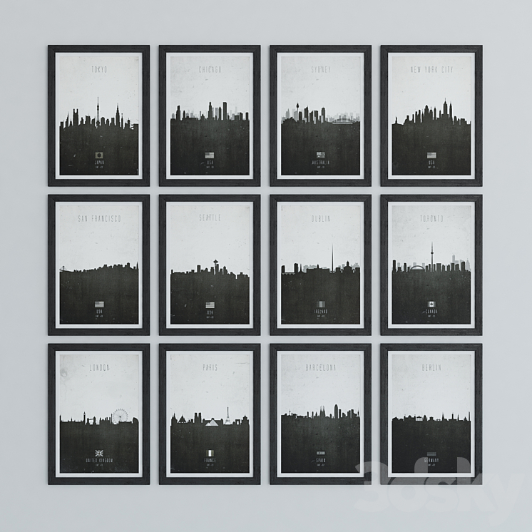 City Posters - Frame - 3D model