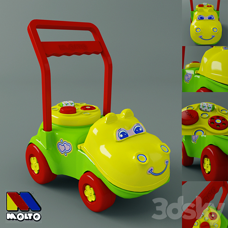Rolling toys Hippo - Toy - 3D model
