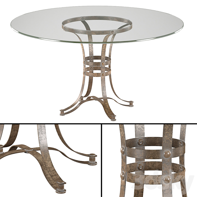 Tempe Round Metal Dining Table - Table - 3D model