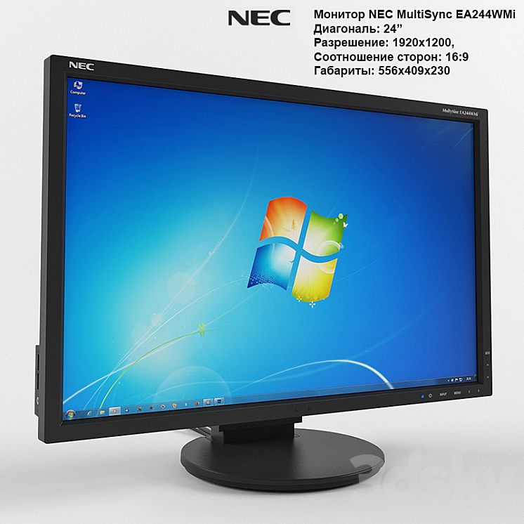 Monitor NEC-EA244WMi - PC & other electronics - 3D model