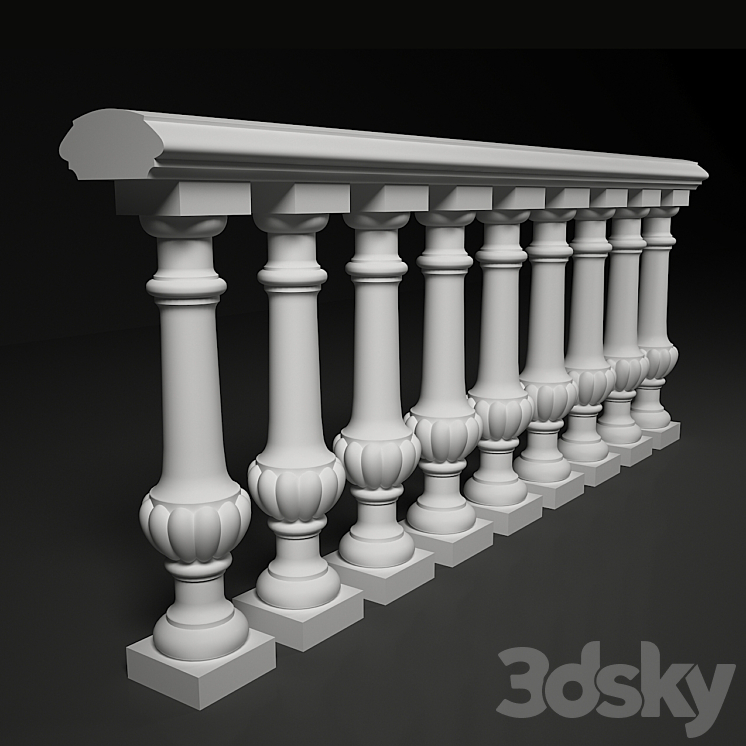balustrade - Decorative plaster - 3D model