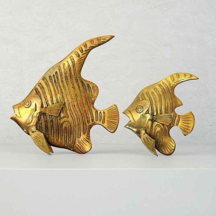Brass Angel Fish - Other decorative objects - 3D model