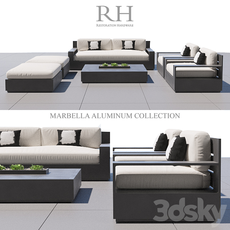 RH MARBELLA ALUMINUM - Sofa - 3D model