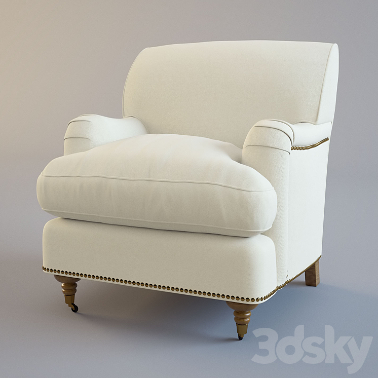 Chloe Club Arm Chair with custom upholstery - Arm chair - 3D model