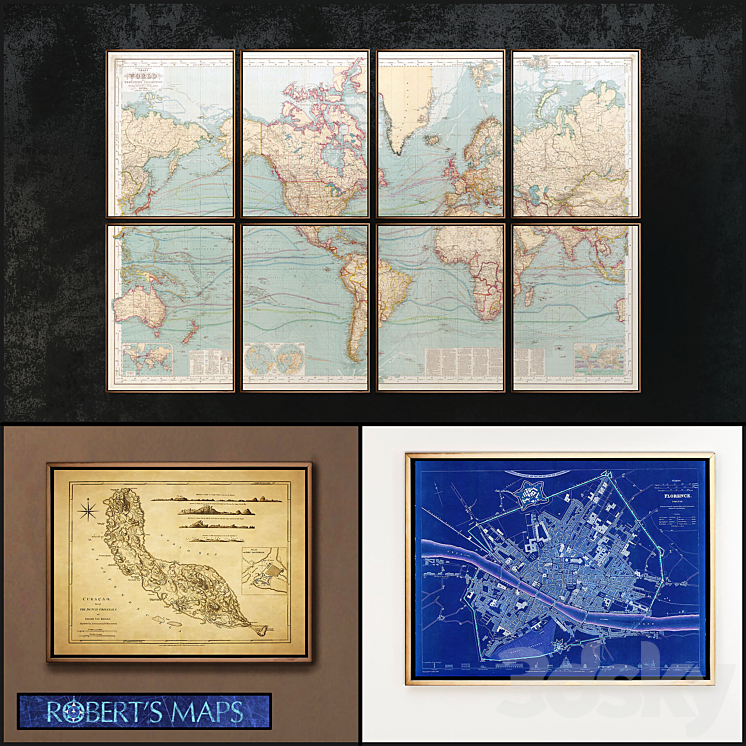 Roberts Maps - set 4 - Frame - 3D model
