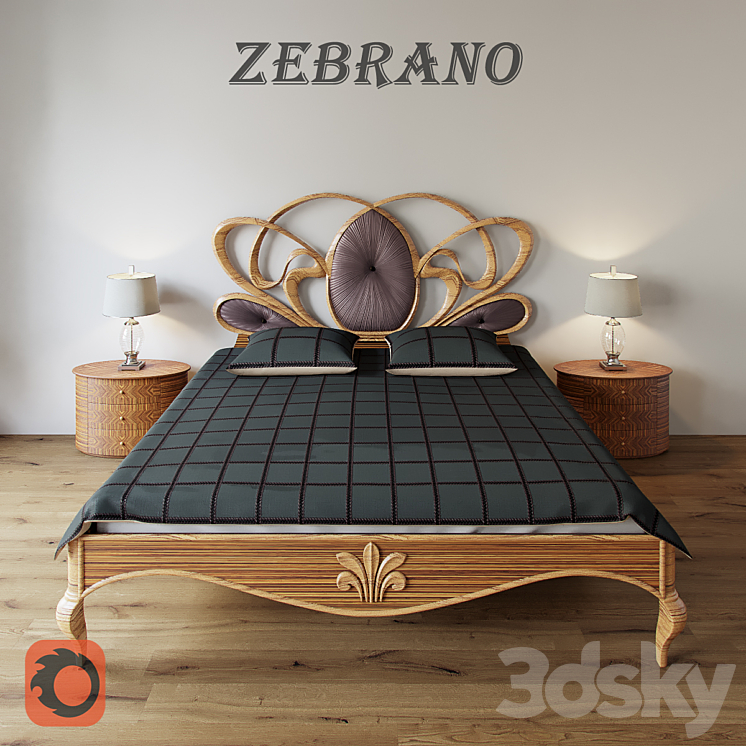Zebrano - Bed - 3D model