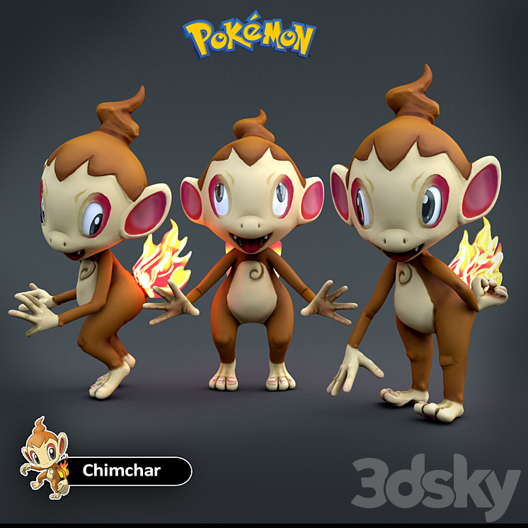 Chimchar - Pokemon Chimchar - Toy - 3D model