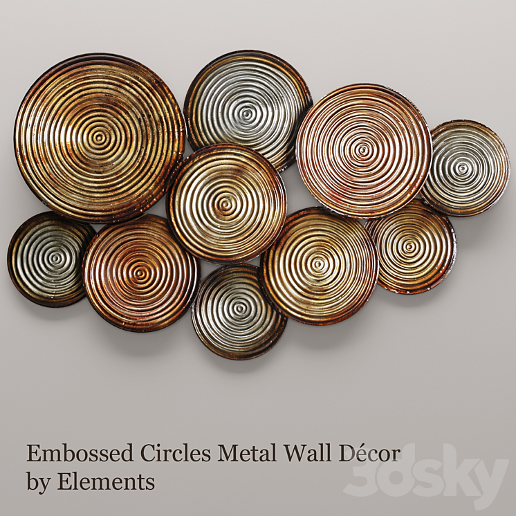 Embossed Circles Metal Wall Décor by Elements, wall decor, panels ...