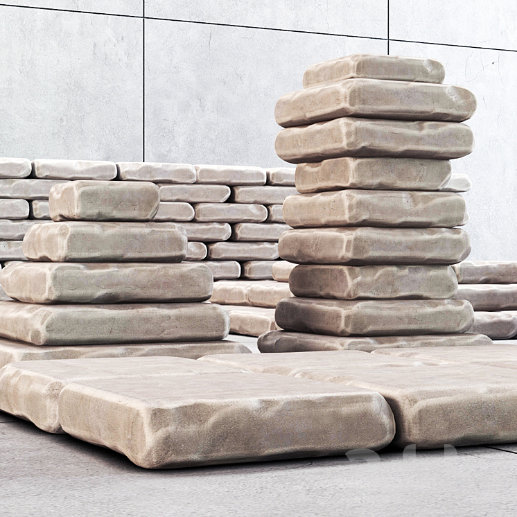 Stone decor plates - Paving - 3D model