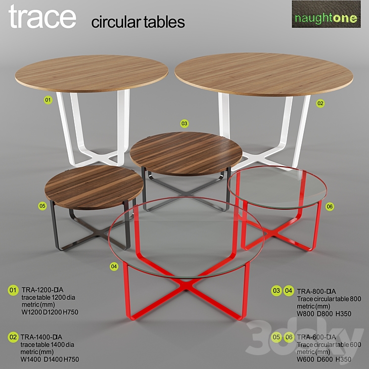 Naughtone. Trace round tables - Table - 3D model