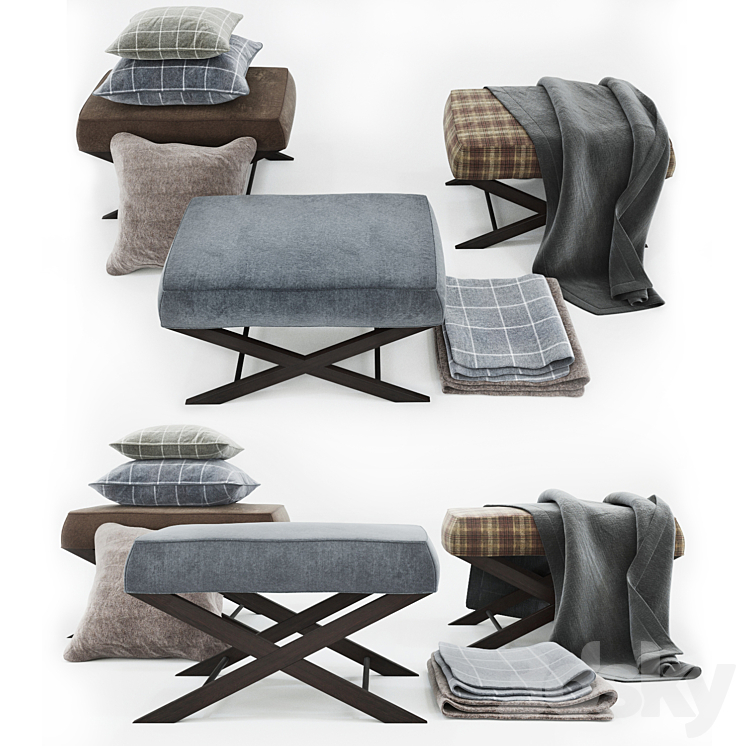 Neptune alex footstool - Other soft seating - 3D model