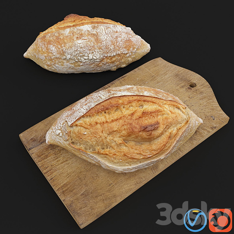 HD Realistic Farmer French Bread - Food and drinks - 3D model