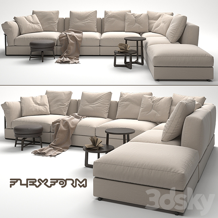 Flexform zeno - Sofa - 3D model