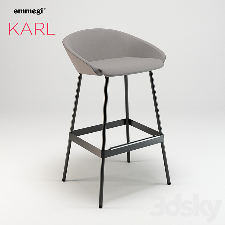 Emmegi Karl stool - Chair - 3D model