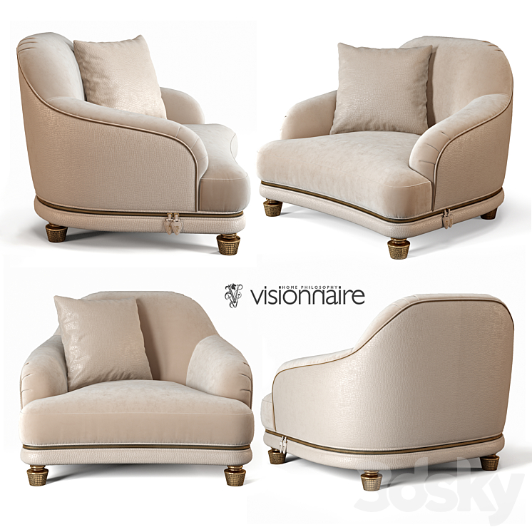 VISIONNAIRE Chatam - Arm chair - 3D model